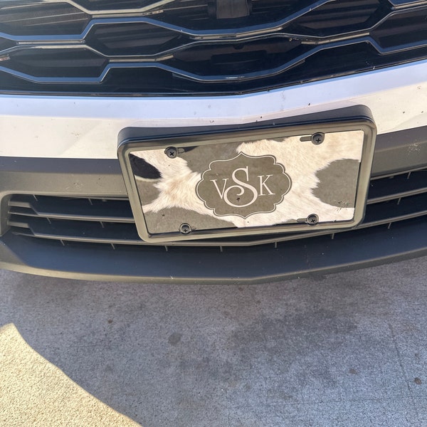 Cow Print License Plate, License Plate Frame, License Plate Art, Car ...