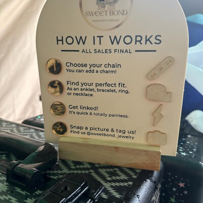 Custom How It Works Sign Table Top Display Sign With Acrylic 3D Icons ...