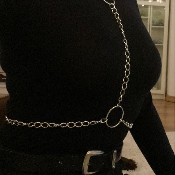 Waist and Hips Belt in Silver Color Chain and O Ring, Handmade - Etsy