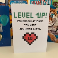 Personalised Level up Birthday Card, Level up Card, Retro Gaming Card ...