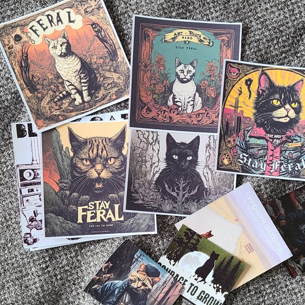 Cat Sticker American Traditional Style, Cool Cat Window Car Waterbottle ...