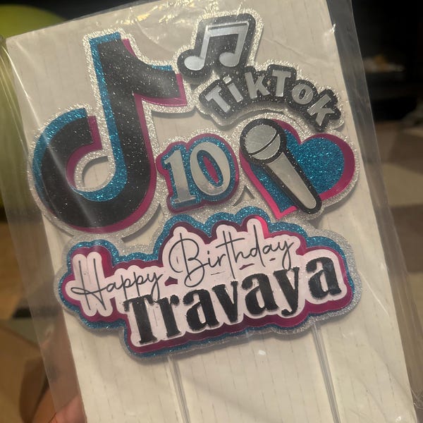 Custom Tik Tok Birthday Cake Topper: Social Media Theme - Etsy