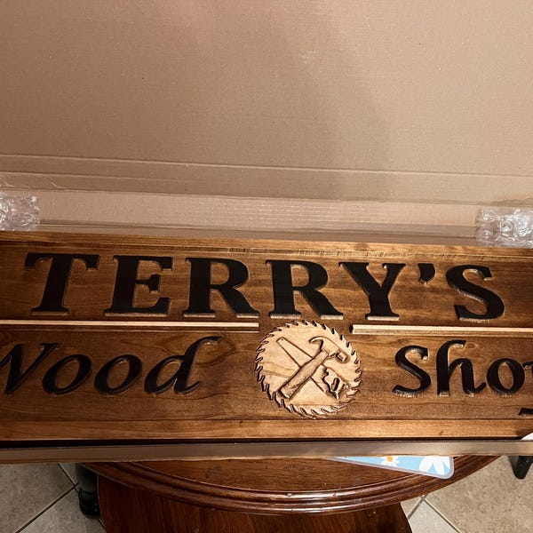Custom Wooden Shop Sign | Wood Workshop Sign | Gifts for Men | Gifts ...