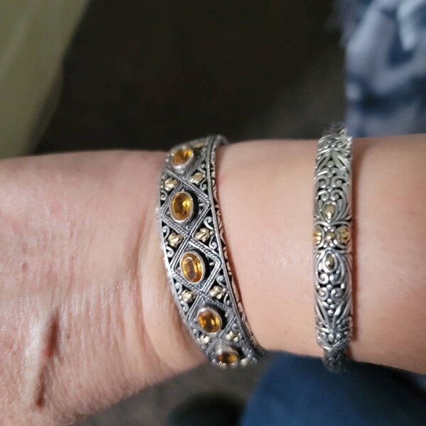 925 Sterling Silver and 18K Gold Ring With Dragon Scale Motif for Women ...