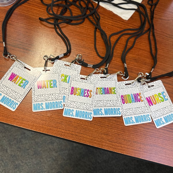 Boho Brights Theme Classroom Hall Passes for Teachers, Personalized ...