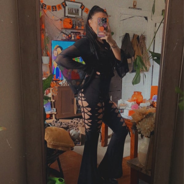 Slit Weave Bellbottoms - Etsy