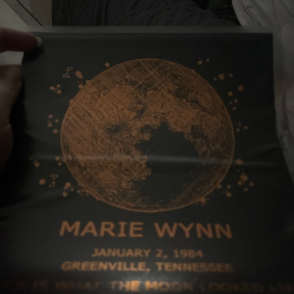 Personalized Moon Phase Print Custom Lunar Phase Poster Day You Were ...