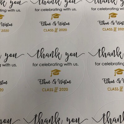 Graduation Thank You Stickers,graduation Favor Stickers,class of 2024 ...