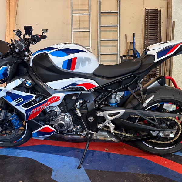 Motorcycle Wheel Stickers Decals Set Rim Stripes Race Motorbike for BMW ...