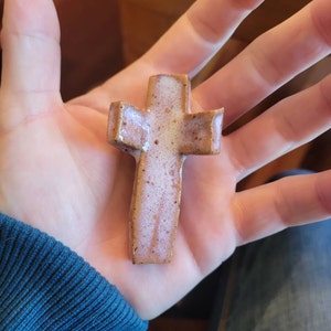 Handmade Ceramic Thumbprint Cross Comforting Prayer Tool, Ideal for ...