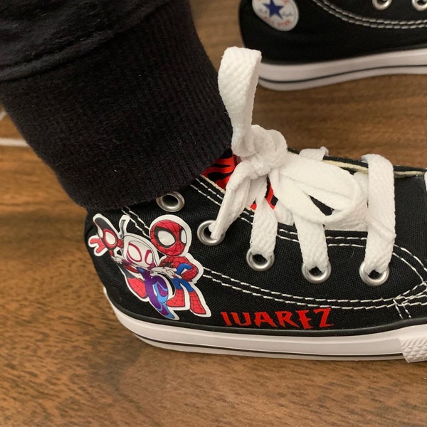 Spiderman Converse - Etsy