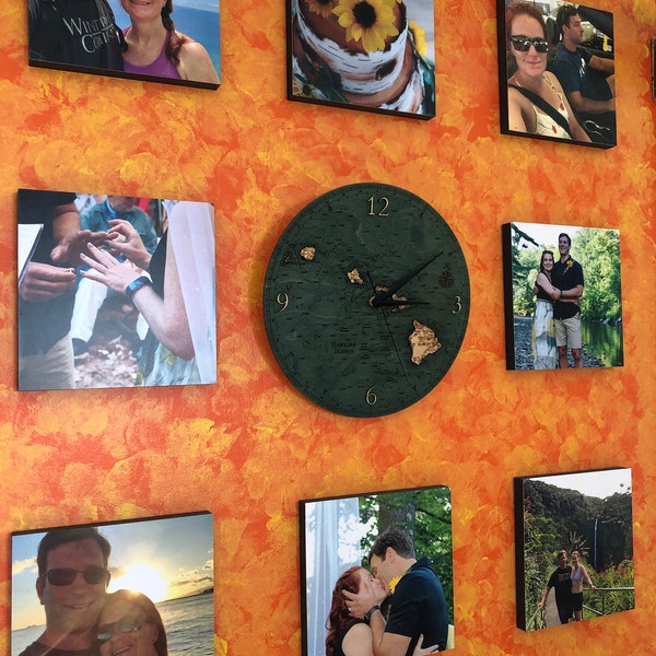 Hawaiian Islands Wood Carved Clock - Etsy