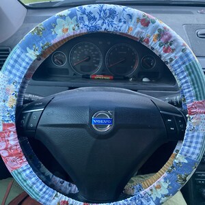 Blue Chinoiserie Patchwork Steering Wheel Cover With Gripper - Etsy