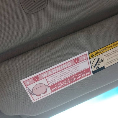 Cute Knife Pastel Warning Sticker Pink Kawaii Decal, Airbag Label, Cute ...
