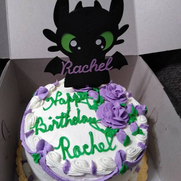 Toothless How to Train Your Dragon Night Fury Customizable Cake Topper ...