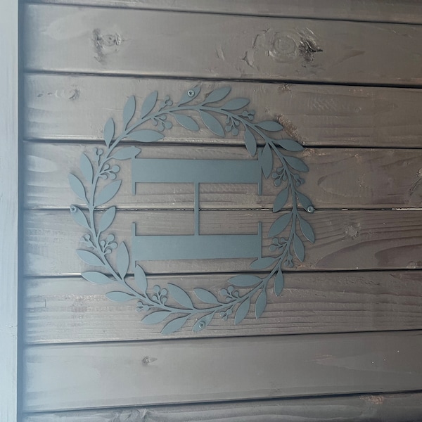 Personalized Classic Initial Metal Sign, Metal Circle Letter Monogram ...