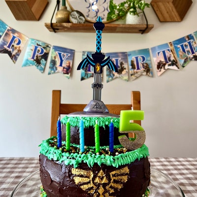 Zelda Master Sword Personalized Cake Topper - Etsy