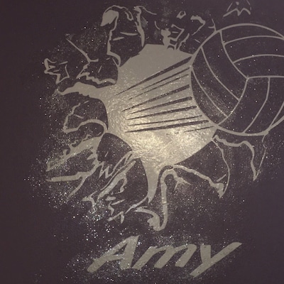 Custom Volleyball Bursting Through Wall Decal Volleyball Wall Art ...