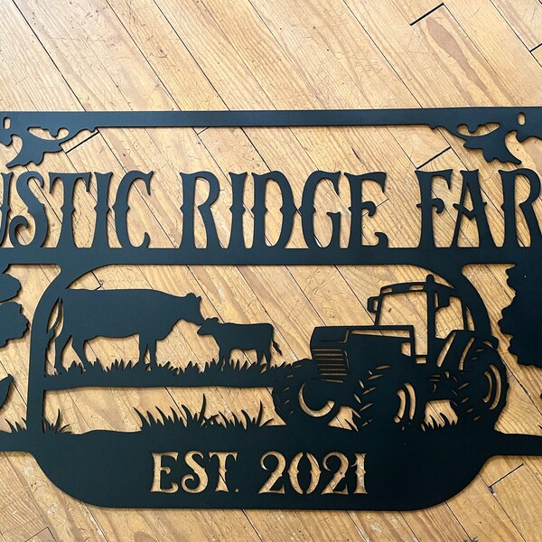 Metal Farm Sign, Custom Metal Farm Name Sign, Large Metal Name Sign ...