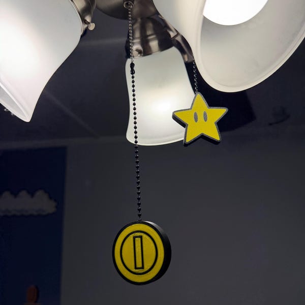 Mario Ceiling Fan Pull | Mario Bedroom | Super Home Decor | Super Star ...