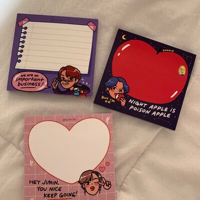 BTS Motivational Sticky Notes set of 3 - Etsy