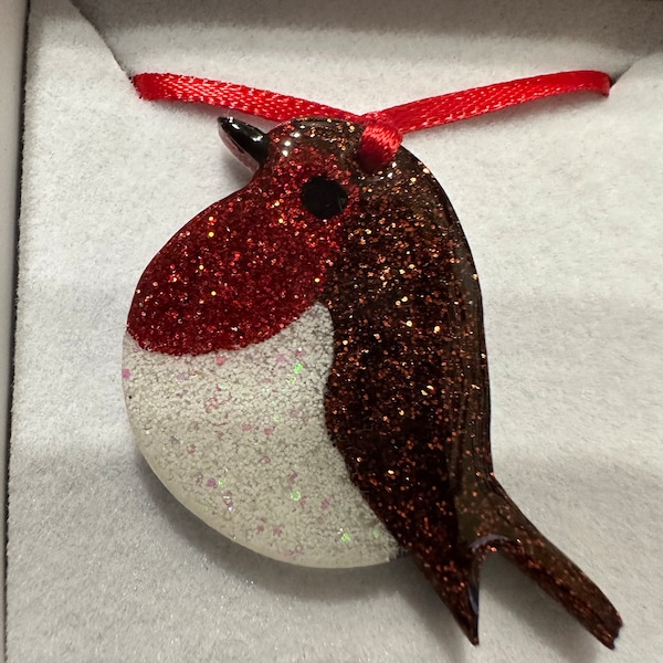 Handmade Glitter Robin Pendant With Sterling Silver Chain - Etsy UK