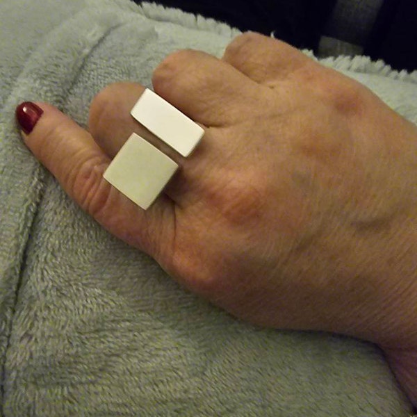 Modern Bold Contemporary Adjustable Statement Ring in Sterling Silver ...