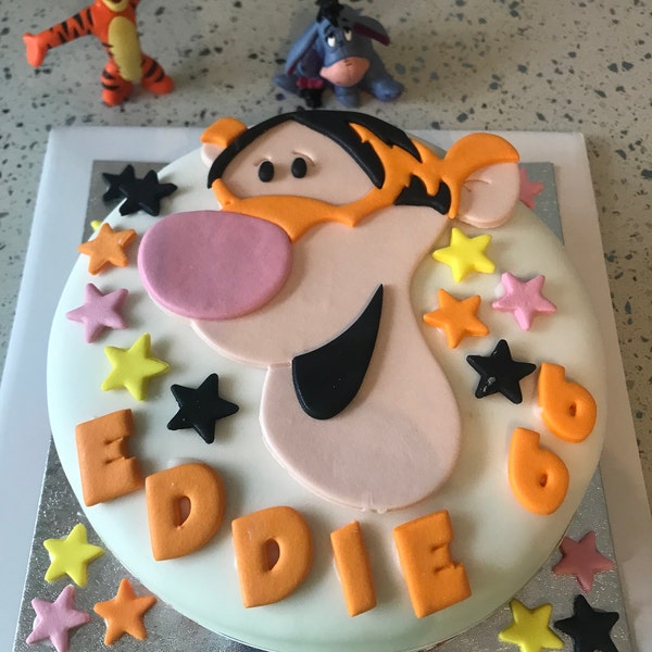 Edible Fondant Tigger Cake Topper Personalised Large. - Etsy UK