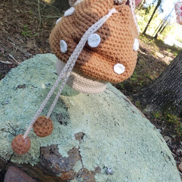 Crochet Mushroom Crossbody Bag, Handmade Mushroom Bag, Knitted Mushroom ...