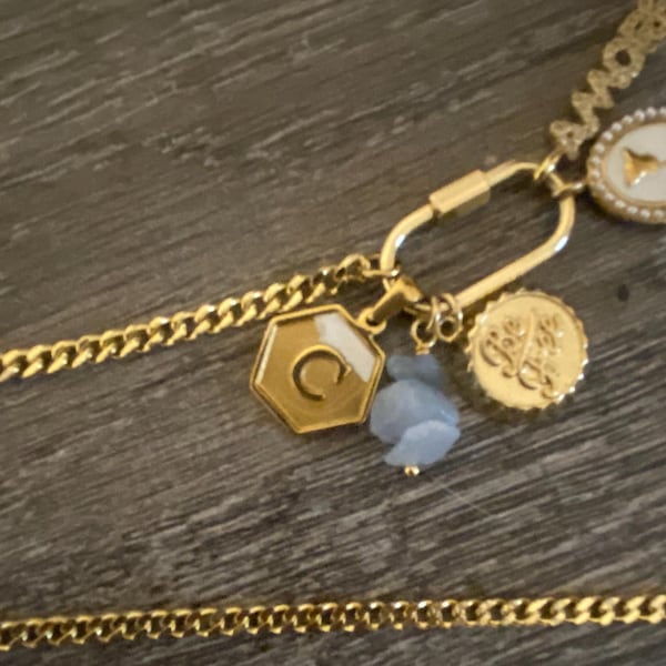 Custom Gold Colin Chain Charm Necklace - Etsy
