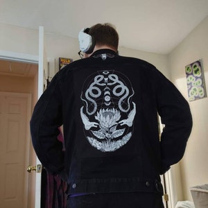 Snake and Bone Sew on Punk Back Patch in Black - Etsy