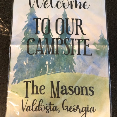 Camping Flag, Campsite Welcome Sign, Welcome to Our Camper, Camping ...