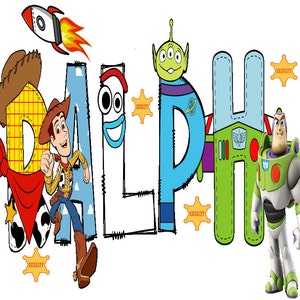 Toy Story Doodle Alphabet, Woody Character Alphabet, Buzz Lightyear ...