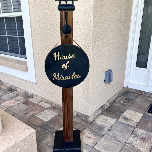 Porch Sign Post / Sign Post / Door Round Display Post / Porch Post ...