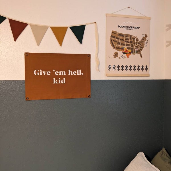 Rise and Shine Canvas Banner, Modern Home Decor Canvas Flag, Minimalist ...