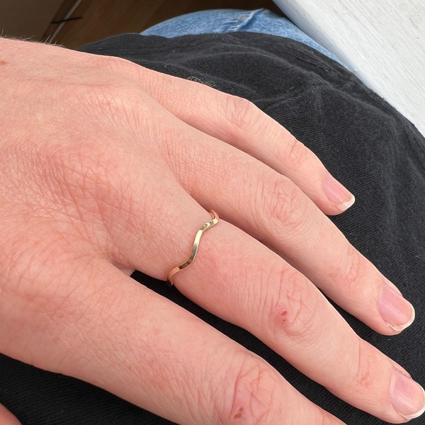 9ct Yellow Gold Hammered Stacking Ring Solid Gold Gold Forever Recycled ...