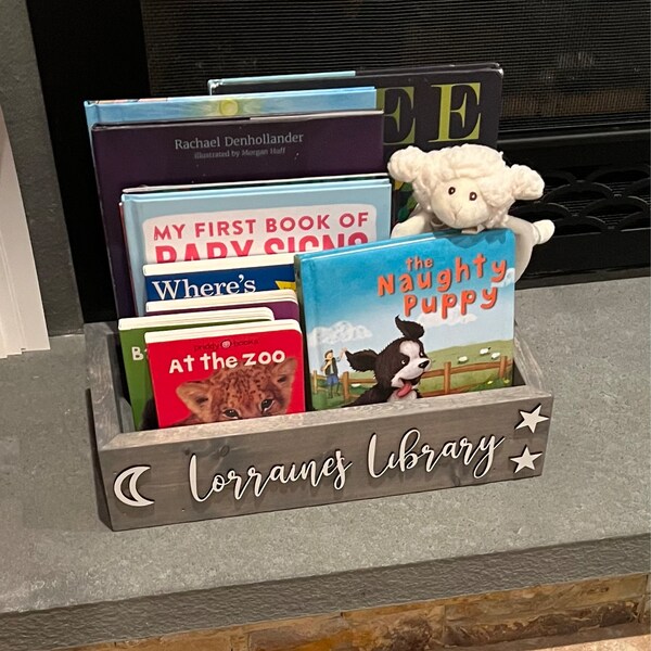 Personalized Book Library Box- Book Box - Book Storage - Kids Books ...