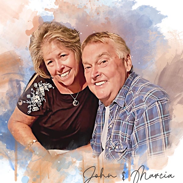 Custom Portrait From Photo, Personalized Wedding Gift, Watercolor ...