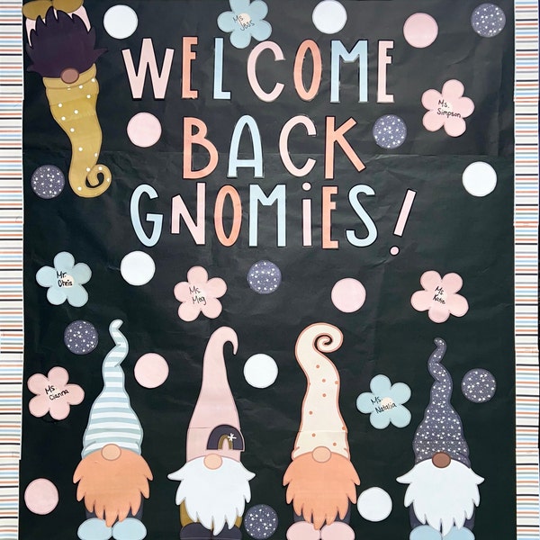 Retro Gnomies - Gnome - Back to School Bulletin Board - Etsy
