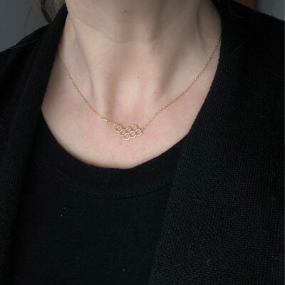 Honeycomb Necklace, Geometry Shape, Layering Necklace, Birthday ...