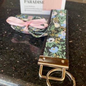 Blue Print Floral Key Fob Fabric Key Fob Navy Key Fob Blue - Etsy