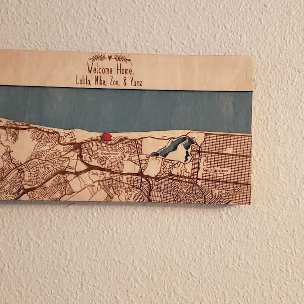 Personalised Map Location Key Holder for Wall, Custom Magnetic Key ...