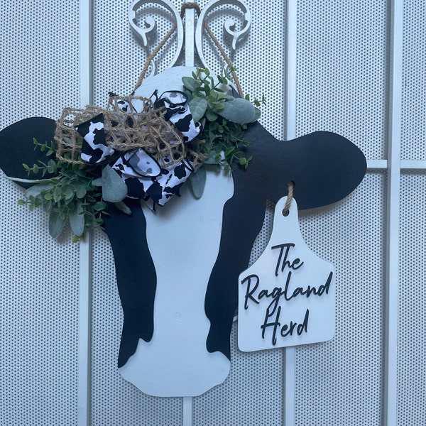 Cow Head Door Hanger | Cow Head Sign | Cow Door Hanger | Cow Head ...
