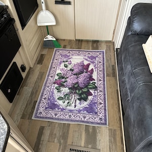 Art Deco House Fly Rug, Bug and Flowers Vintage Rug, Floral Persian Rug ...