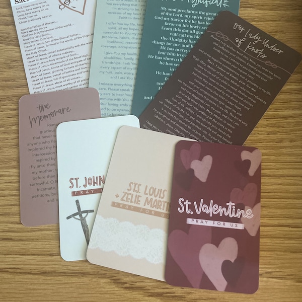 Catholic Prayer Card Bundle - Saint Prayer - Marian Cards - Catholic ...