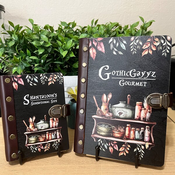Personalized Halloween Recipe Book Wooden Recipe Binder Witch Recipe ...