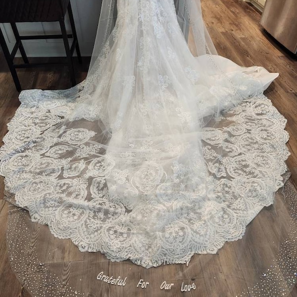 Rhinestones Veil, Veil With Crystals Edge, Veil With Beads and Pearls ...