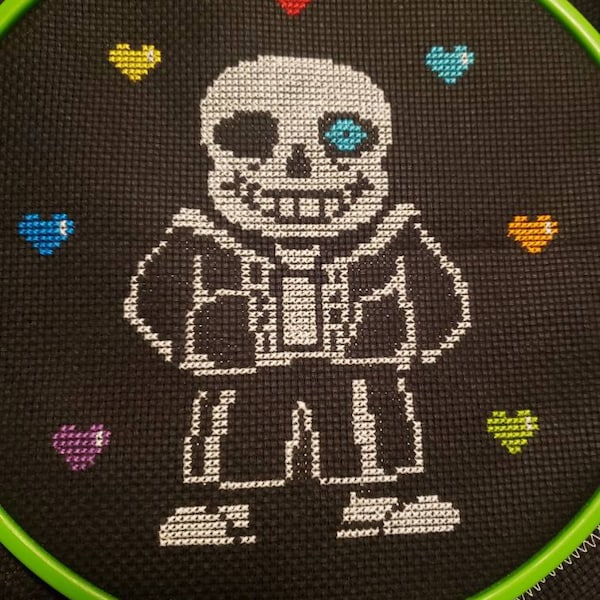 Undertale - Sans - Steam Video Game - RPG - Geeky Cross Stitch Pattern ...