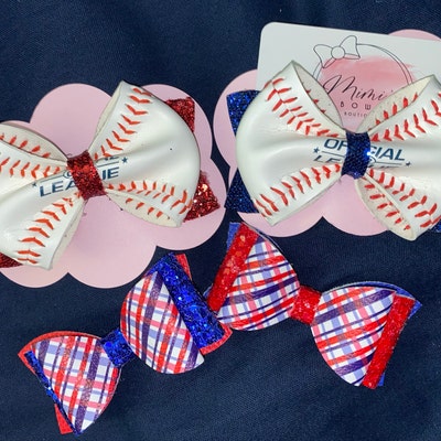 Real Baseball Hair Bow Summer Hair Bow Baseball Skin Hair - Etsy