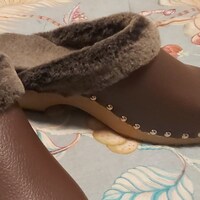 Swedish Clogs LOTTA Red Sandals Moccasins Wooden Women Clogs Leather ...